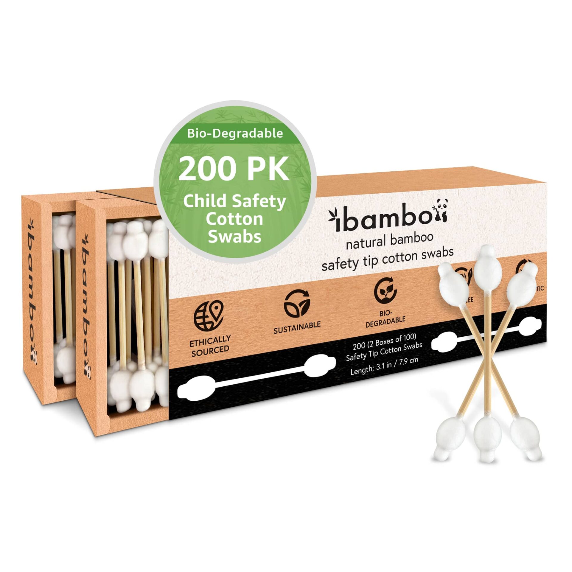 Bamboo Child Safety Cotton Swabs | Ibambo